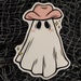 Spooky Ghost With Cowboy Hat Sticker | 3" Glossy Waterproof Vinyl ...