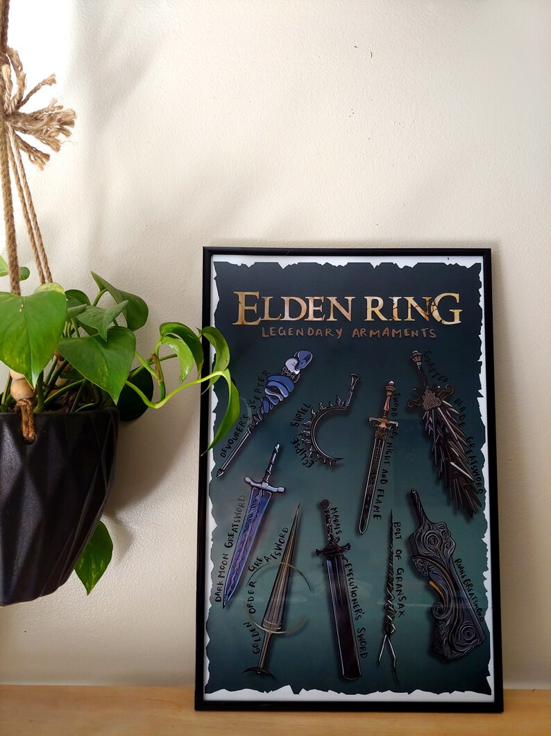 Video Game Chart Poster Fromsoftware Elden Rng Drk Souls Fan Art 11x17 ...