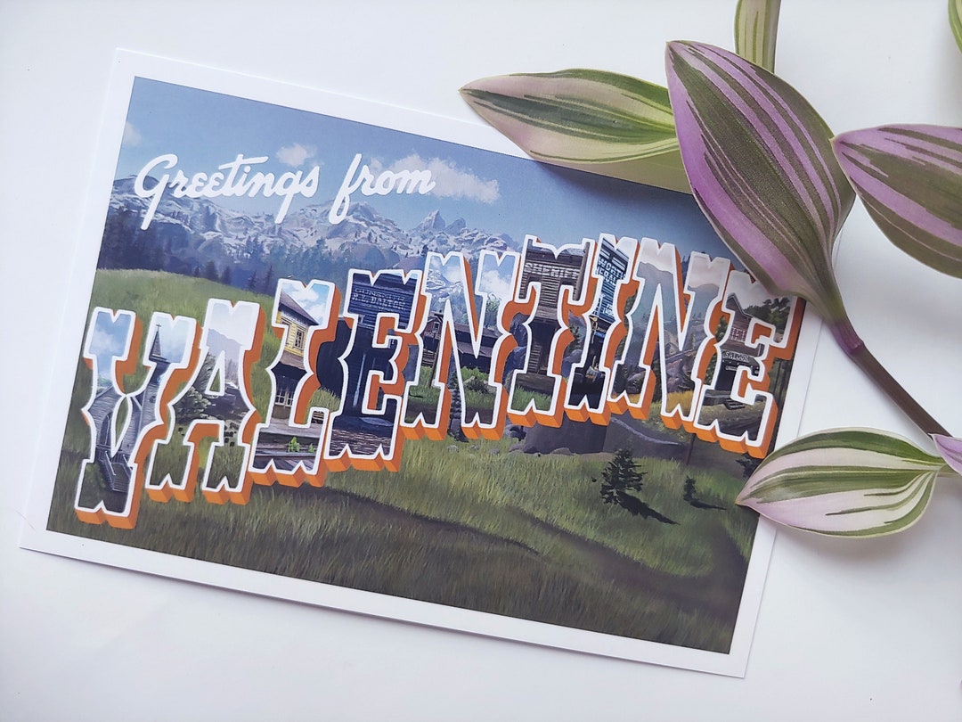 RDR2 Inspired Vintage Style Postcard | Valentine Western Town Fan Art ...