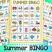 Summer BINGO Fun Summer Game at Home Game at Home BINGO Printable BINGO ...