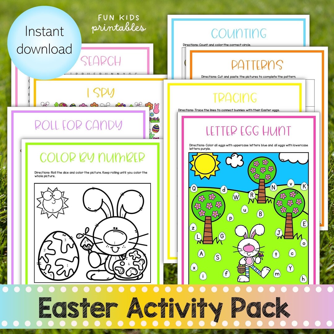 Easter Activity Pack Easter Worksheets Easter Printables for Kids Fun ...