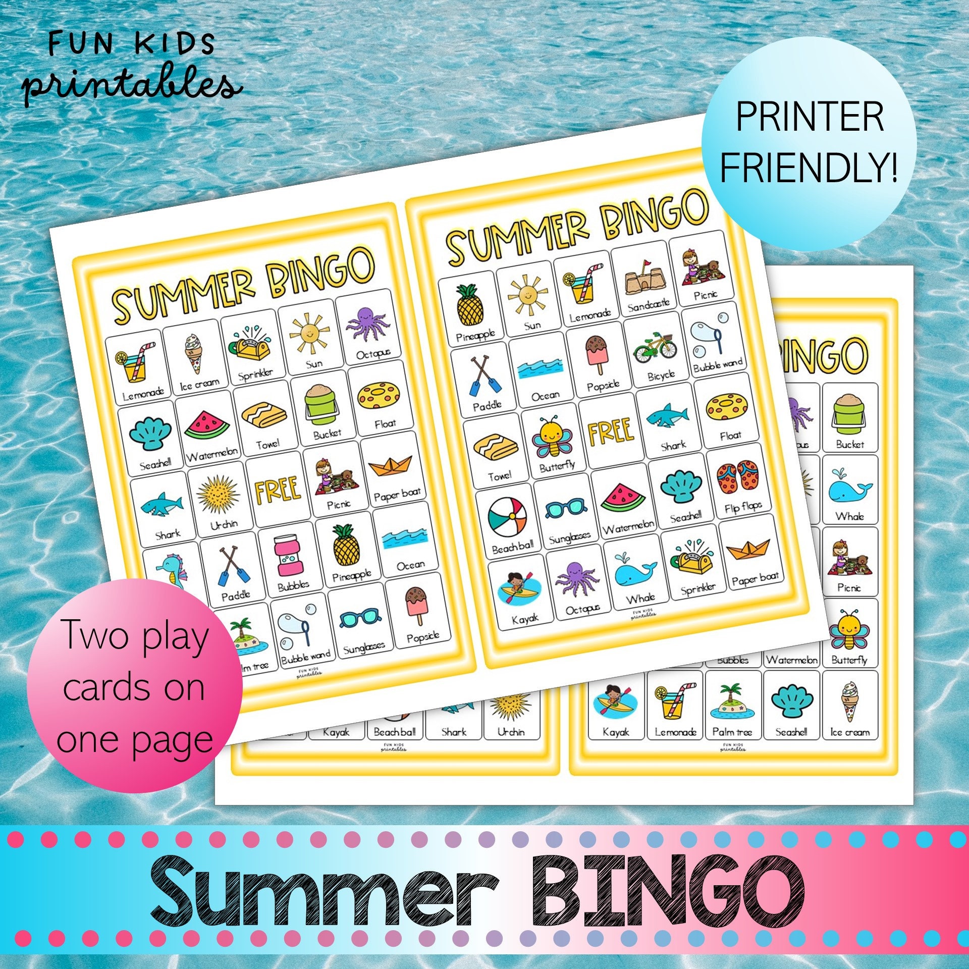 Summer BINGO Fun Summer Game at Home Game at Home BINGO Printable BINGO ...