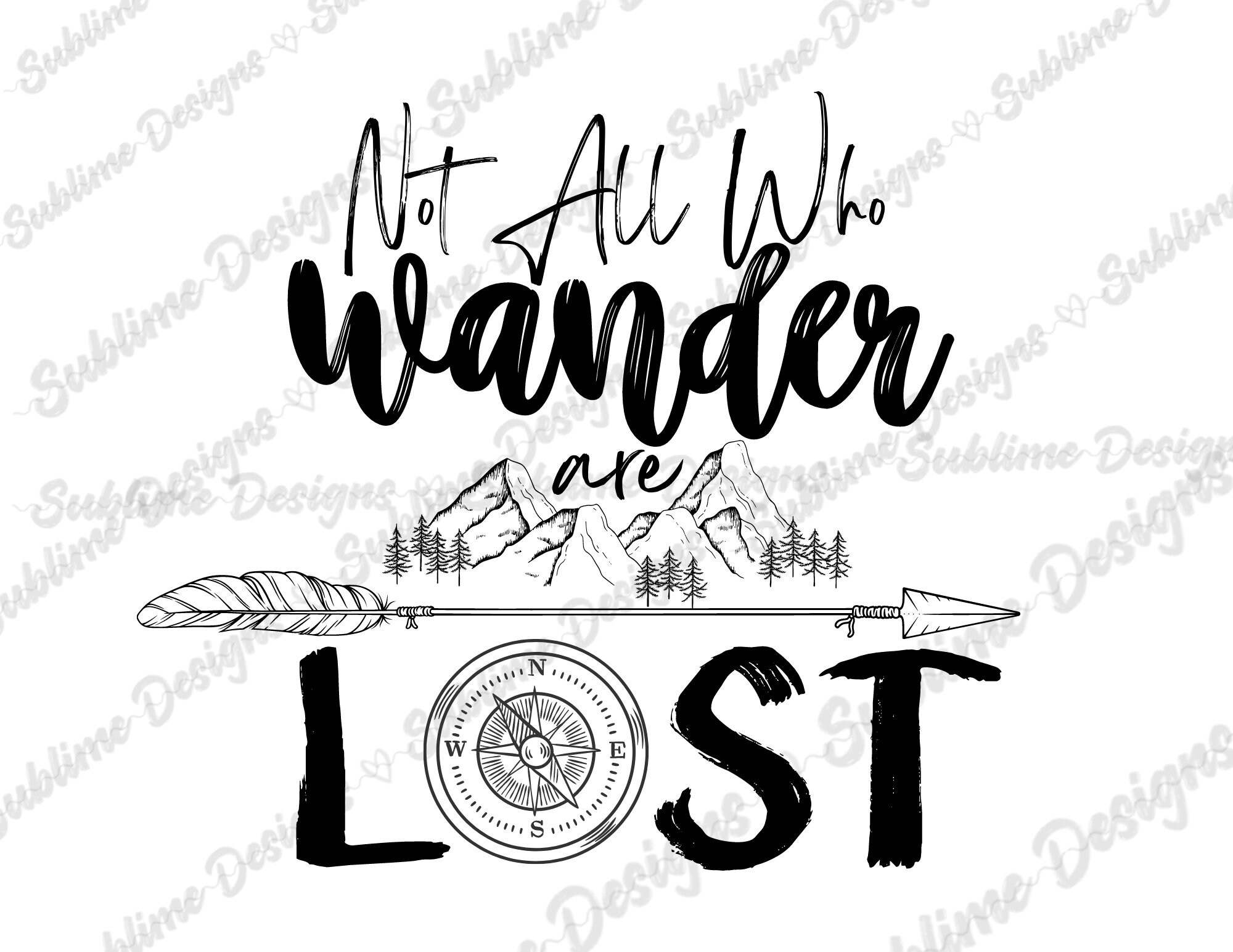 Not All Who Wander Are Lost Transparent Background Sublimation, Digital ...
