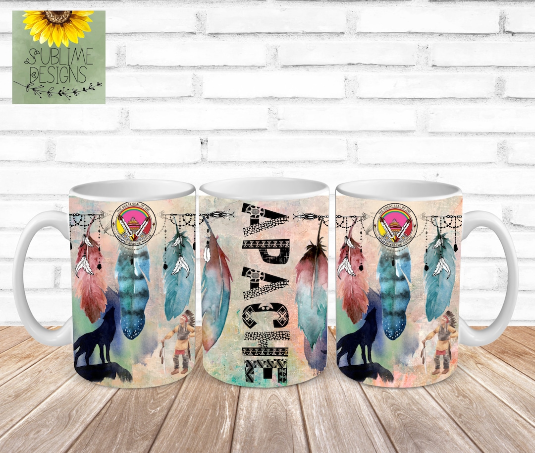 Yavapai Apache Nation Native Feathers, 10"x4" Mug Design, Sublimation ...