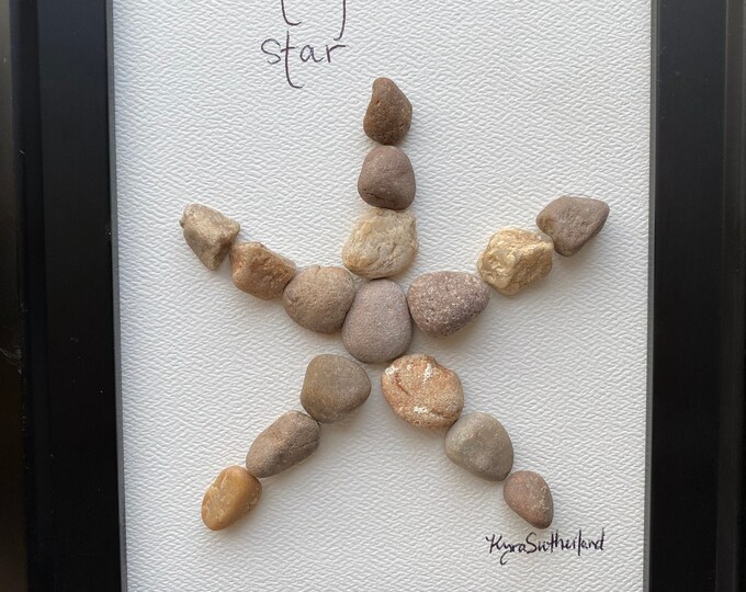 Lucky Star, Framed Pebble Art, Rock Art Pictures, Pebble Art Pictures ...
