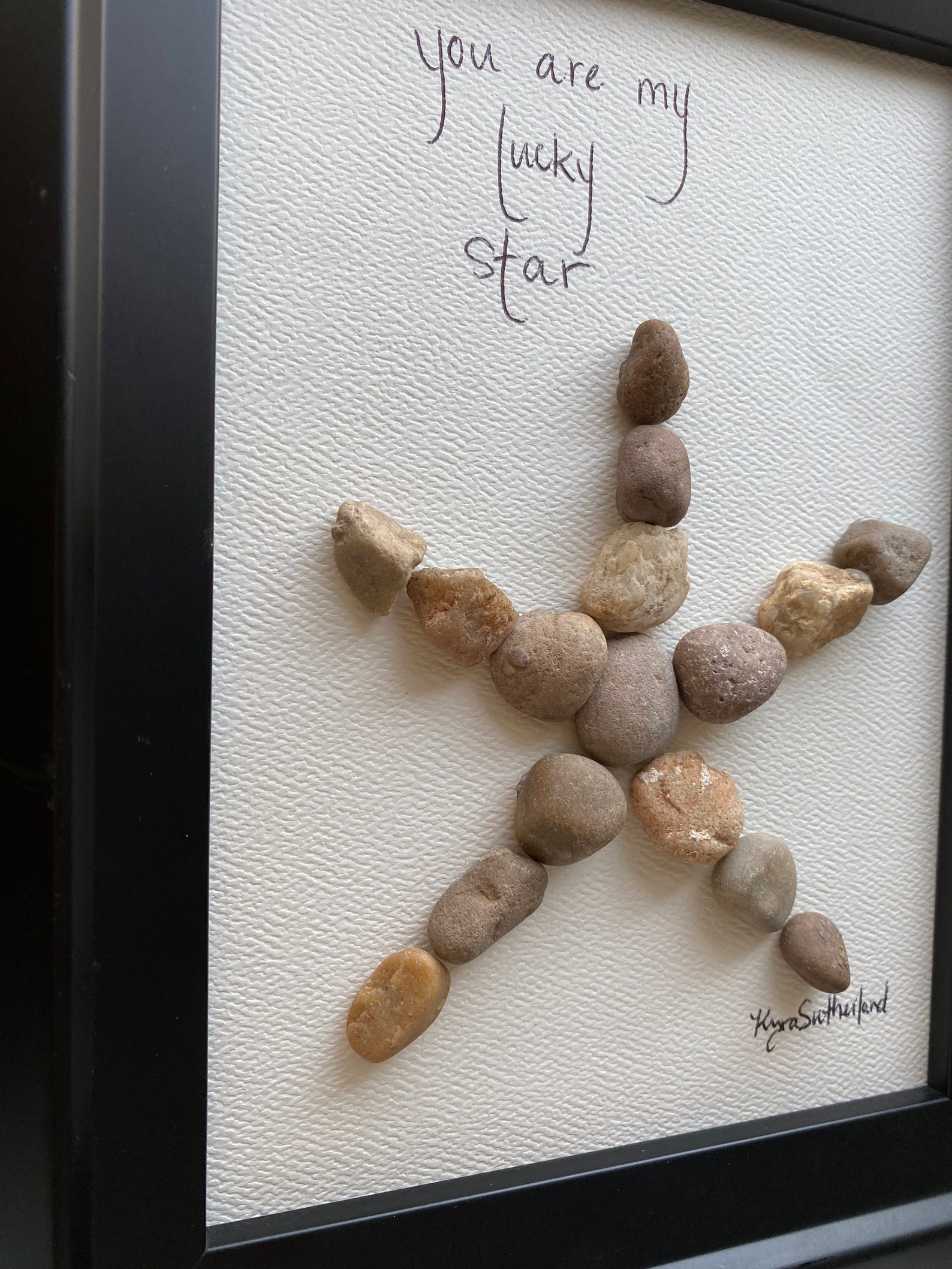 Lucky Star, Framed Pebble Art, Rock Art Pictures, Pebble Art Pictures ...