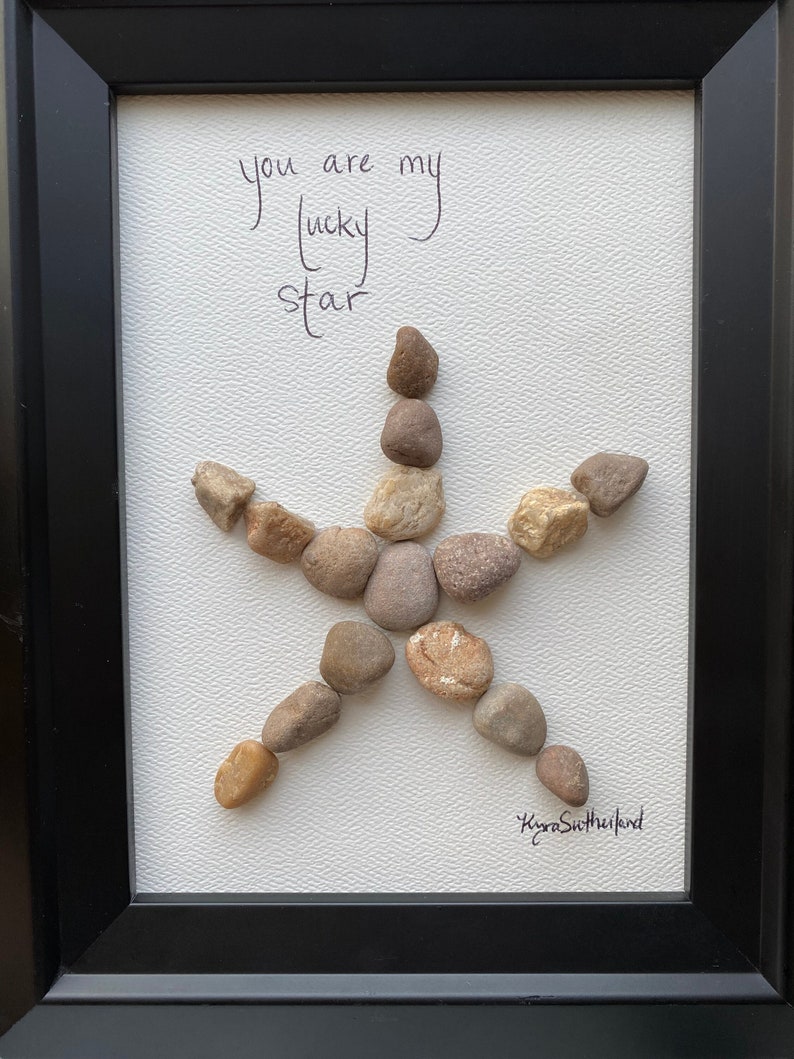 Lucky Star, Framed Pebble Art, Rock Art Pictures, Pebble Art Pictures ...