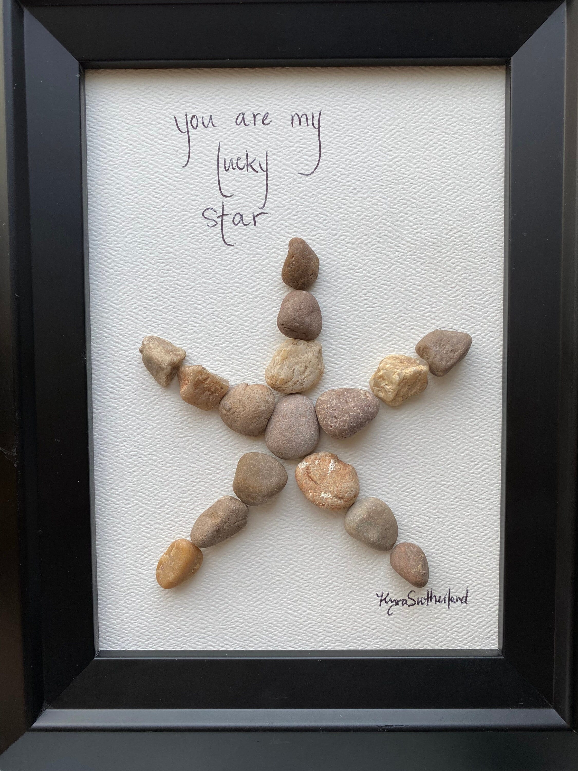 Lucky Star, Framed Pebble Art, Rock Art Pictures, Pebble Art Pictures ...