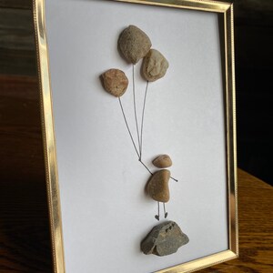 Framed Pebble Art Framed Balloon Pebble Design Pebble Art - Etsy