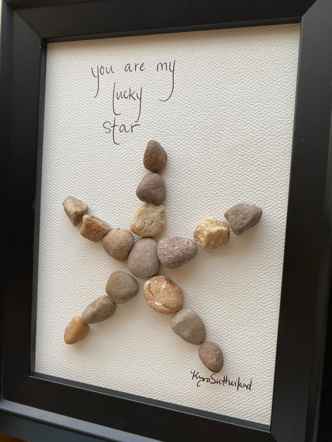 Lucky Star, Framed Pebble Art, Rock Art Pictures, Pebble Art Pictures ...