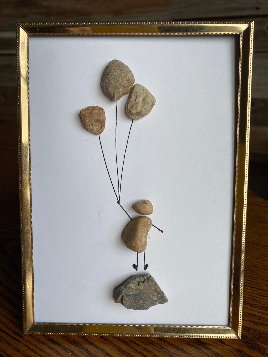 Framed Pebble Art Framed Balloon Pebble Design Pebble Art - Etsy