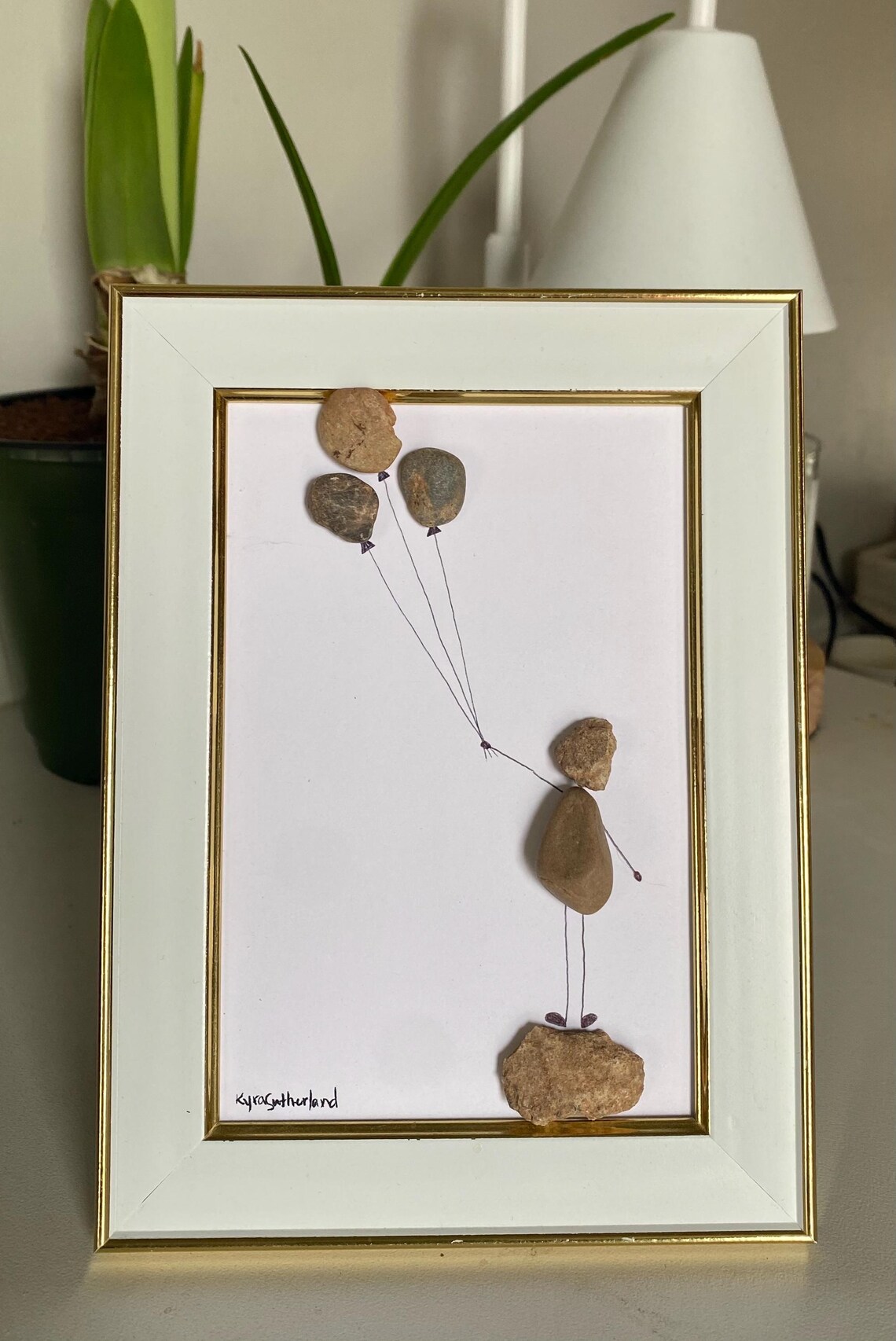 Framed Pebble Art, Framed Balloon, Pebble Design, Pebble Art Present ...