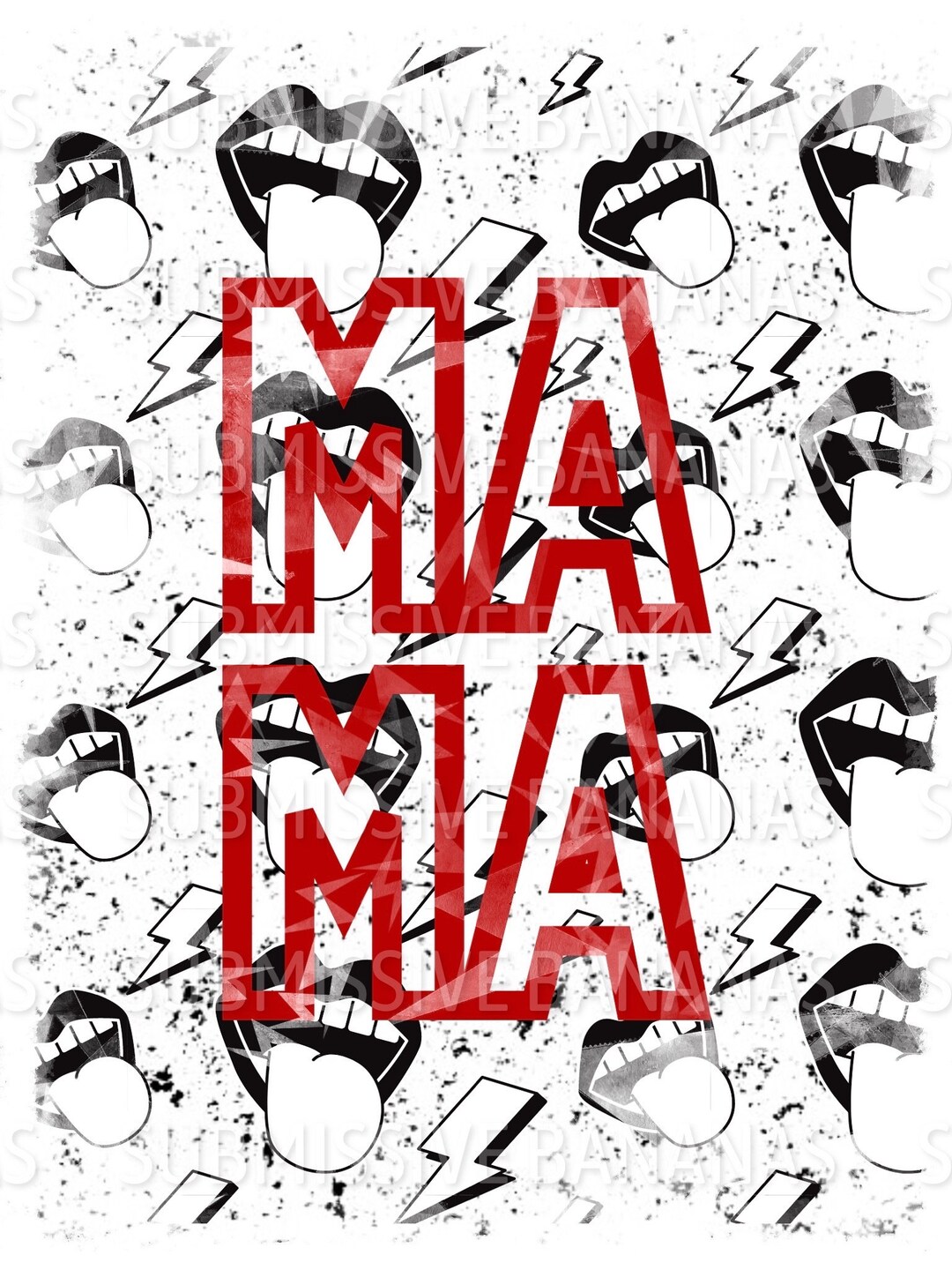 MAMA Digital Download - MAMA Rock and Roll Download for Sublimation - Etsy