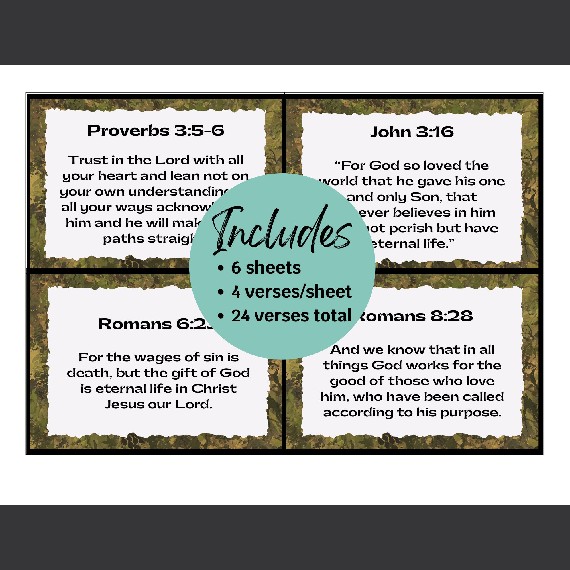 Scripture Memory Bible Verse Printable Digital Download - Etsy