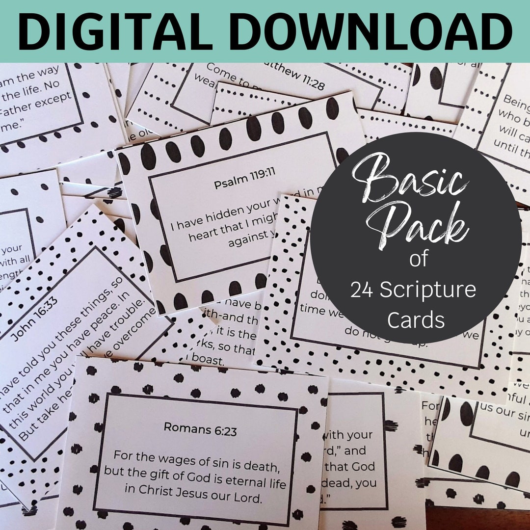 Scripture Memory Bible Verse Cards Printable Digital Download - Etsy