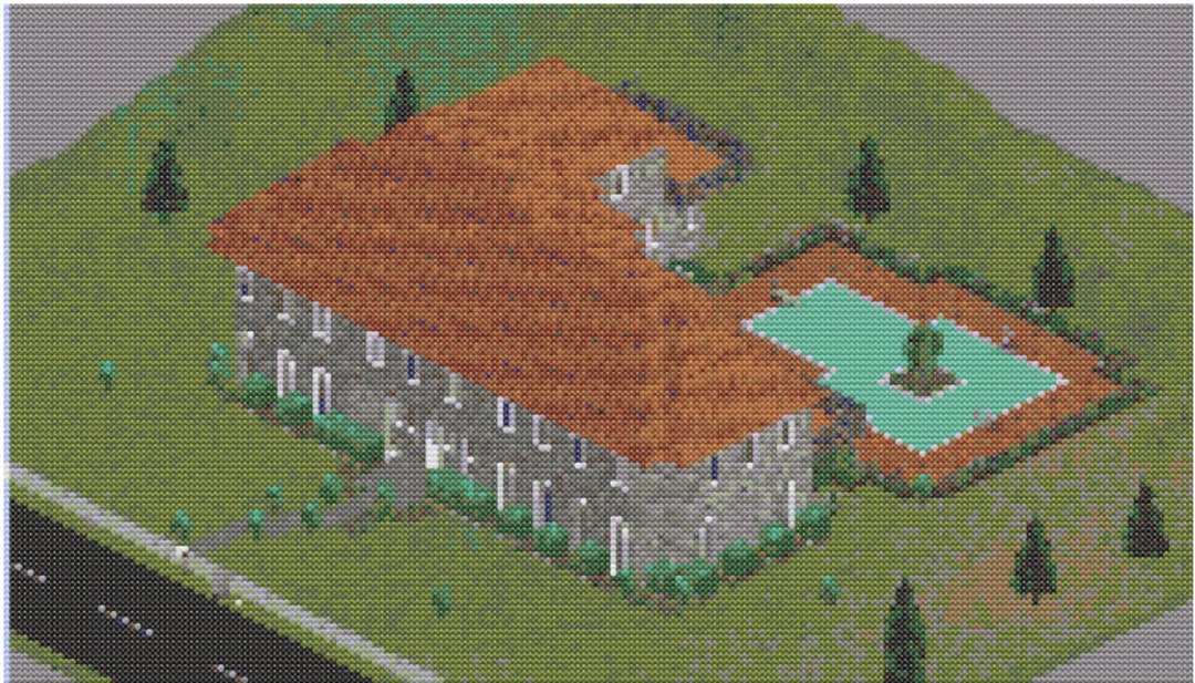 2 Sim Lane Cross Stitch Pattern 200x114 Stitches the Sims 1 - Etsy