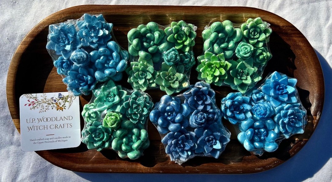 Cottagecore Mini Succulent Goat's Milk Soap Bars for Plant Lovers - Etsy