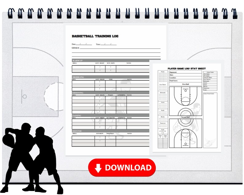 Basketball Training Workout Log and Player Stat Sheet - Etsy