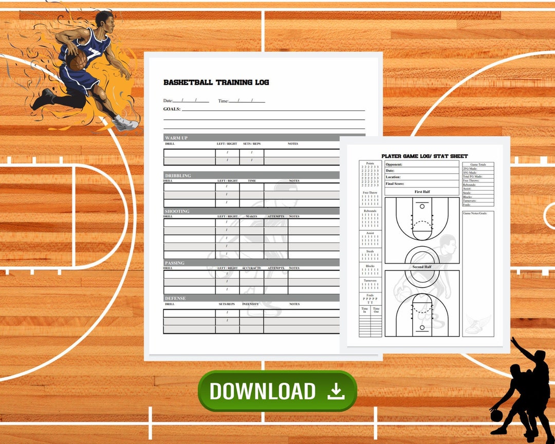 Basketball Training Workout Log and Player Stat Sheet - Etsy