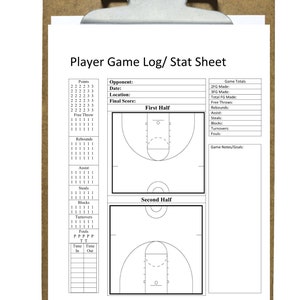 Basketball Training Workout Log and Player Stat Sheet - Etsy