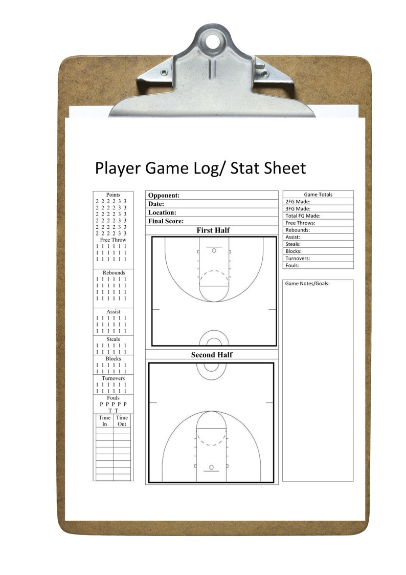 Basketball Training Workout Log and Player Stat Sheet - Etsy