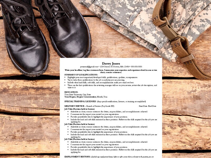 Modern Resume Templates for Military Veterans | ATS Compatible | Resume ...