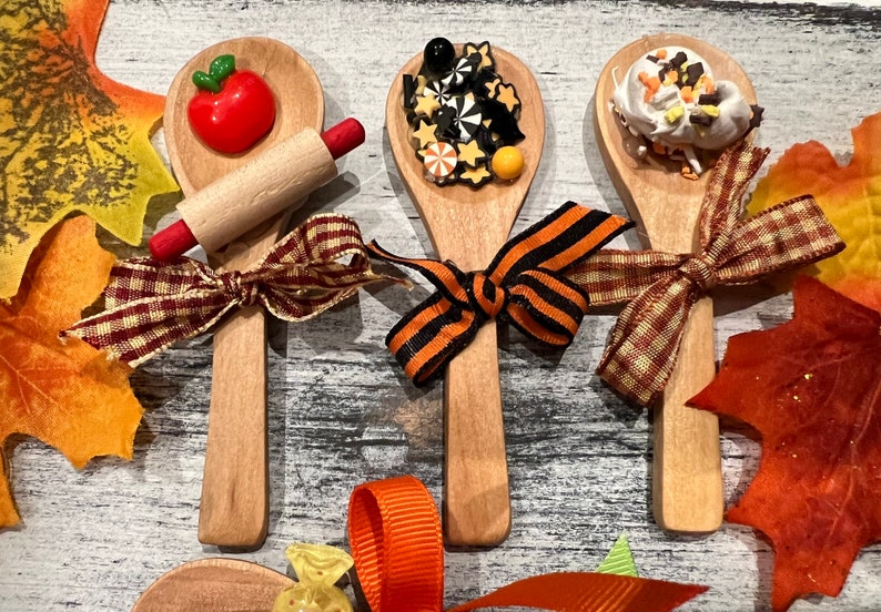 Mini Wood Spoons, Tiered Tray Decor, Decorative Spoons, Fall Tiered ...