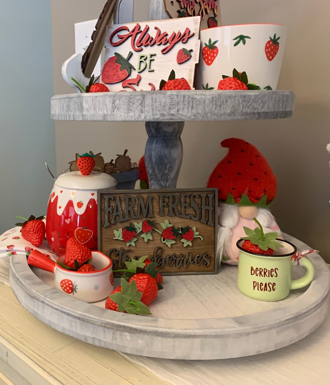 Strawberry Tiered Tray Bundle,summer Tiered Tray Decor, Mini Mug ...