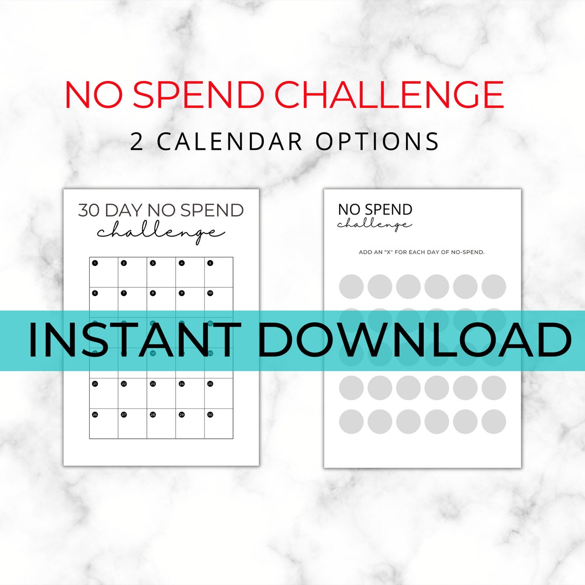 No Spend Challenge Ultimate Bundle Instant Download 30 Day Challenge ...
