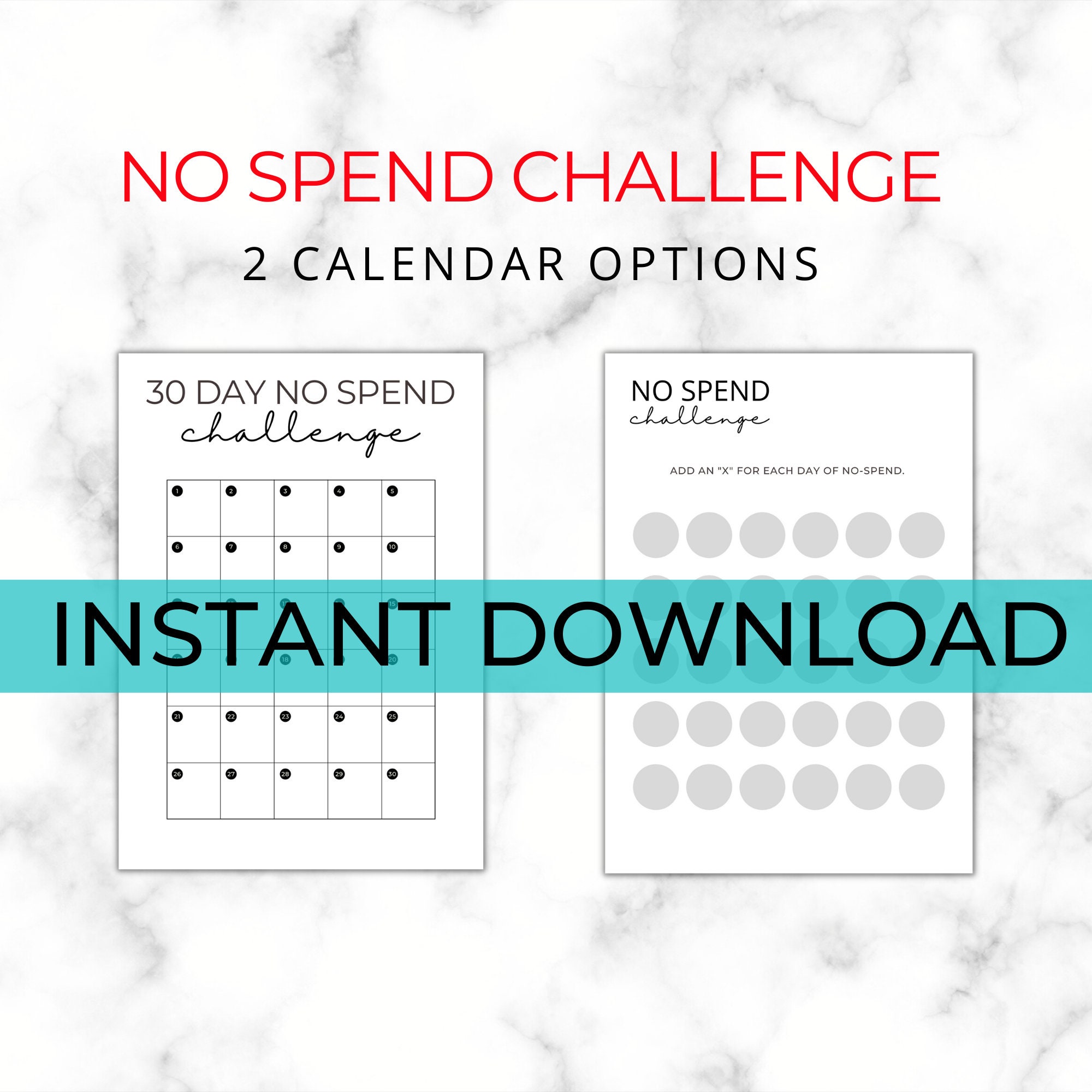 No Spend Challenge Ultimate Bundle - Instant Download - 30 Day ...