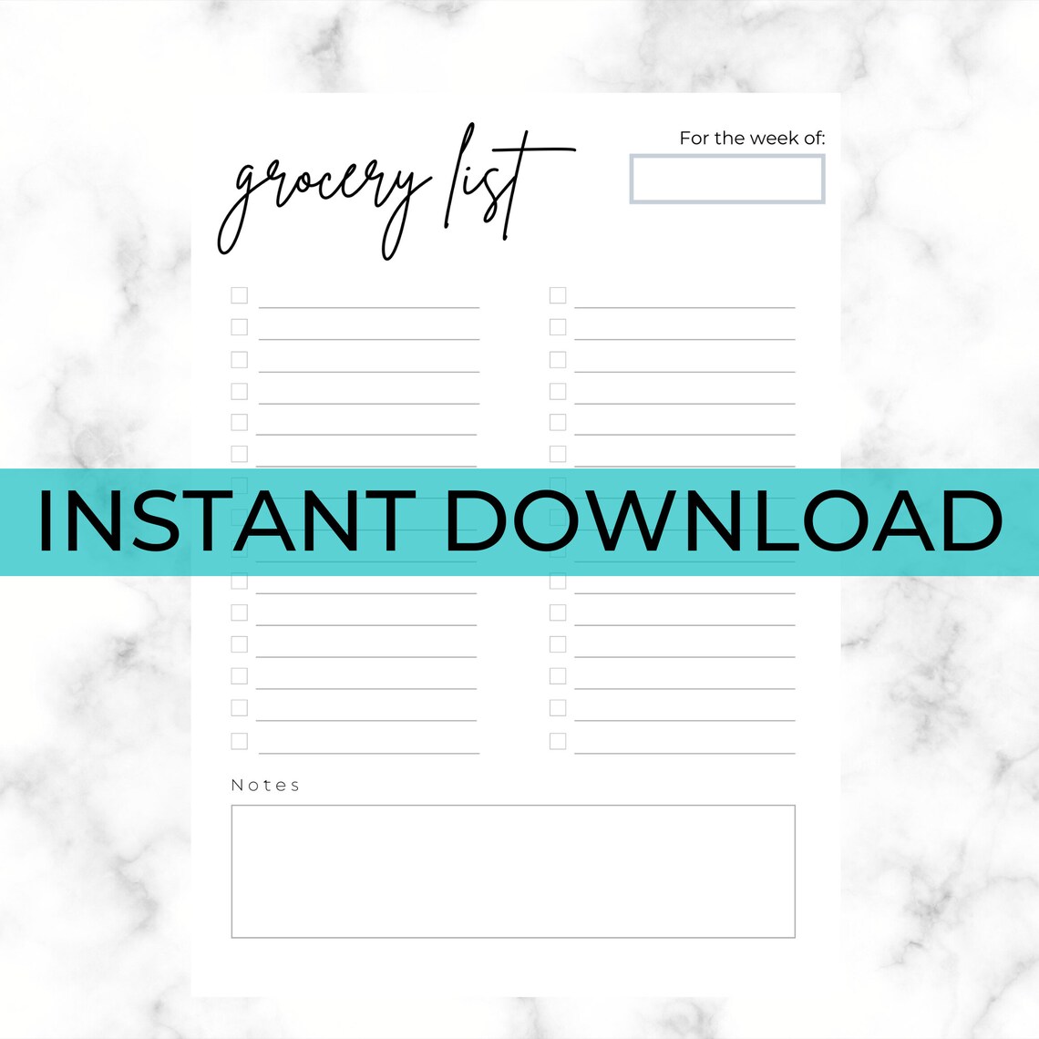 Colorful Printable Weekly Meal Planner With Menu Plan and Grocery List ...
