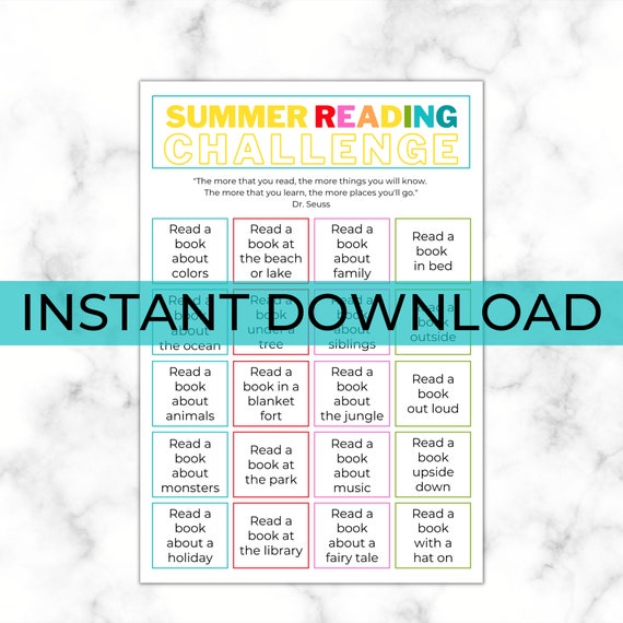 Printable Summer Reading Challenge for Preschool and | Etsy