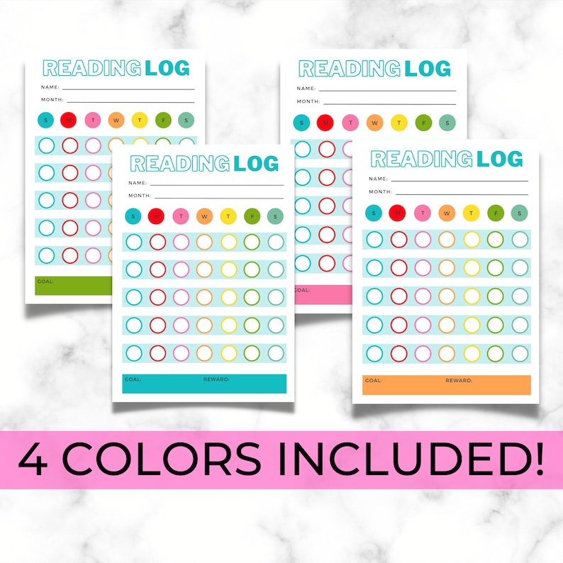 Kids Printable Reading Log - PDF - Printable Reading Tracker for ...