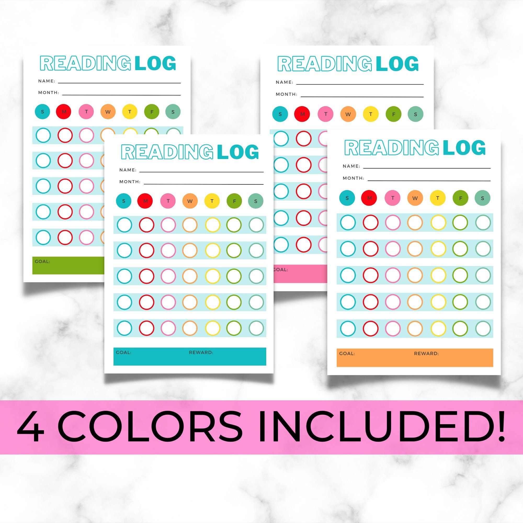 Kids Printable Reading Log - PDF - Printable Reading Tracker for ...