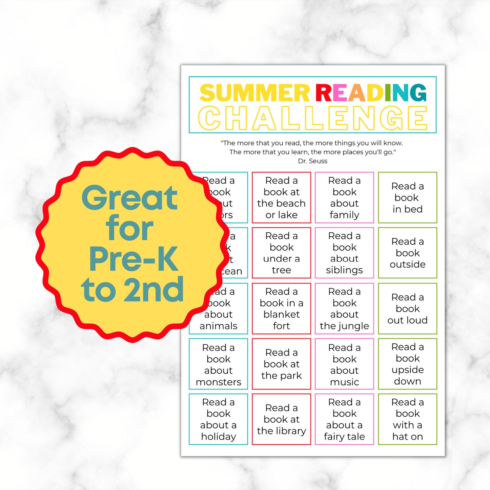 Printable Summer Reading Challenge for Preschool and Elementary ...