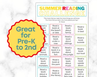 Colorful Reading Log for Kids - PDF - Printable Reading Challenge for ...