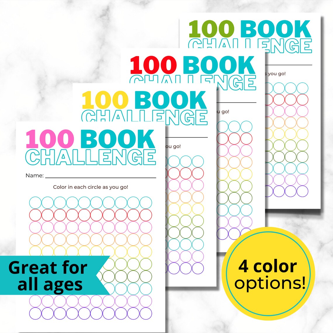 Printable 100 Book Challenge for Kids - PDF - Colorful Printable ...