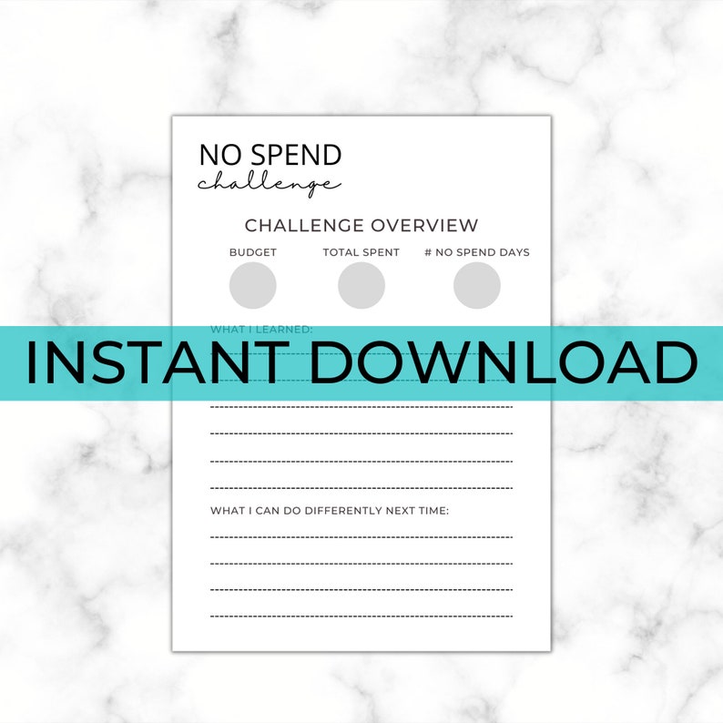 No Spend Challenge Ultimate Bundle - Instant Download - 30 Day ...