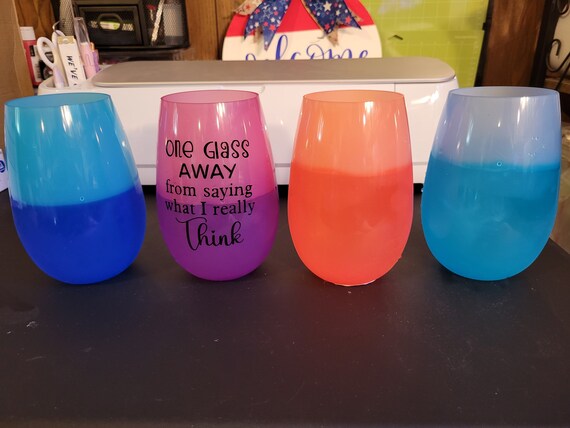 Color Changing Wine Tumbler Acrylic Stemless 30 Oz - Etsy
