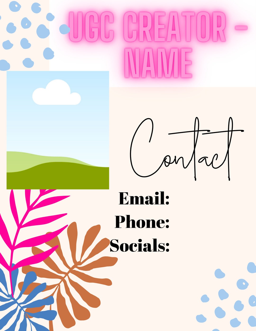 Colorful & Chic UGC Creator Template - Etsy