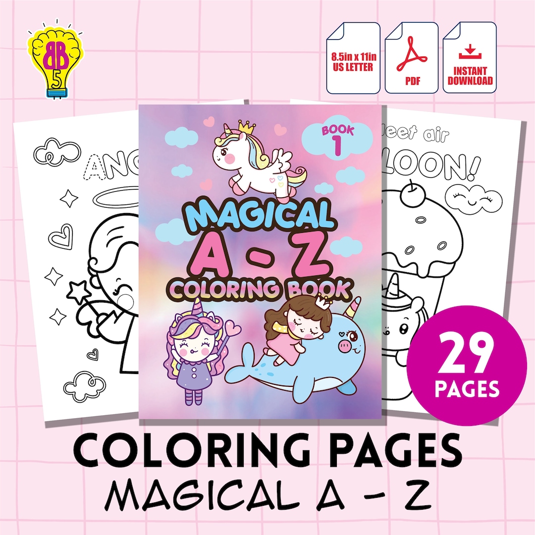 Magical A Z Coloring Pages for Toddlers, Preschoolers book 1 Magical ...
