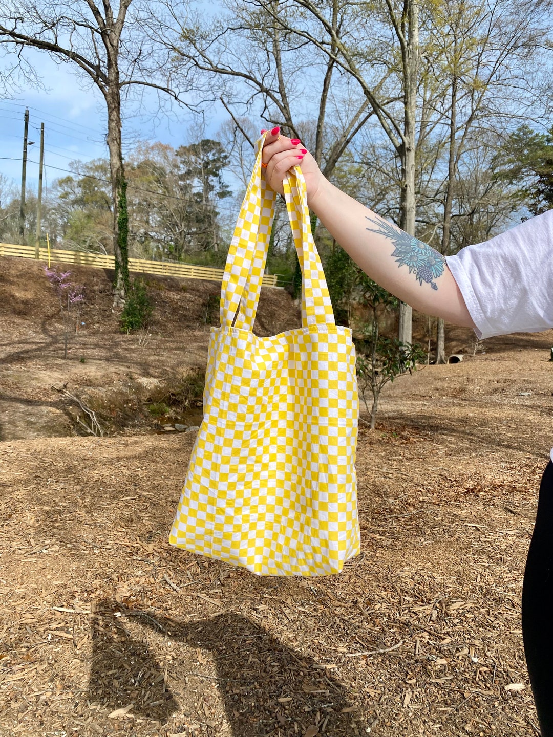 Checkered Handmade Tote Bag Sew Sweet Sewing - Etsy