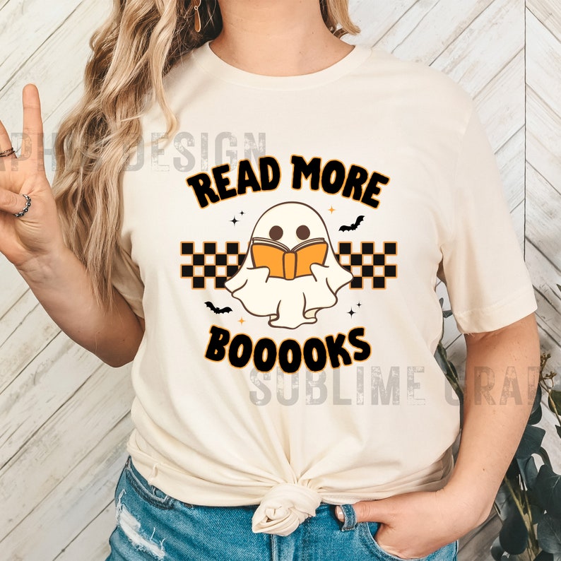 Read More Booooks Png | Retro Ghost PNG | Funny Halloween Ghost PNG ...
