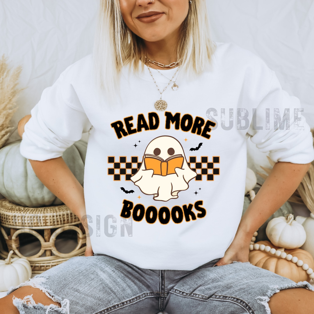 Read More Booooks Png | Retro Ghost PNG | Funny Halloween Ghost PNG ...