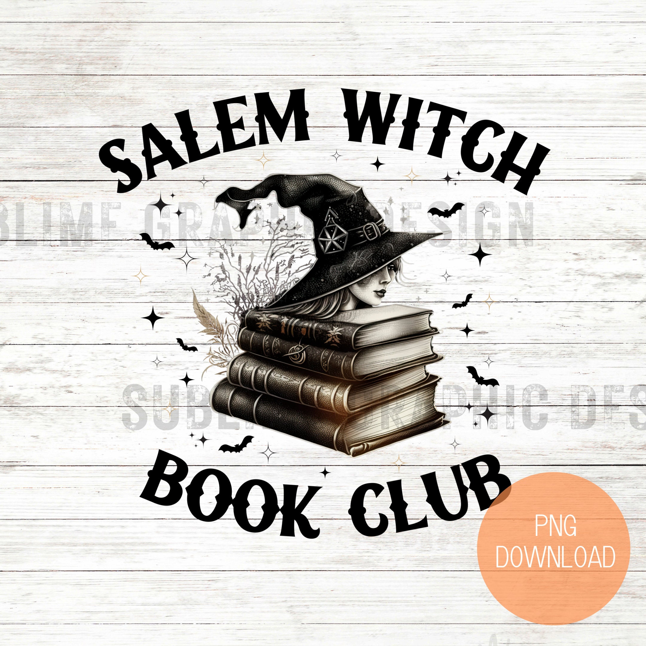 Salem Witch Book Club PNG Sublimation | Salem Witch Company PNG ...
