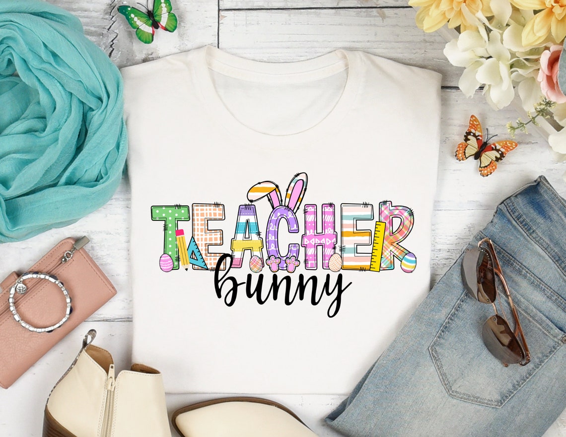 Teacher Easter PNG | Teacher Bunny PNG | Easter Sublimation PNG ...