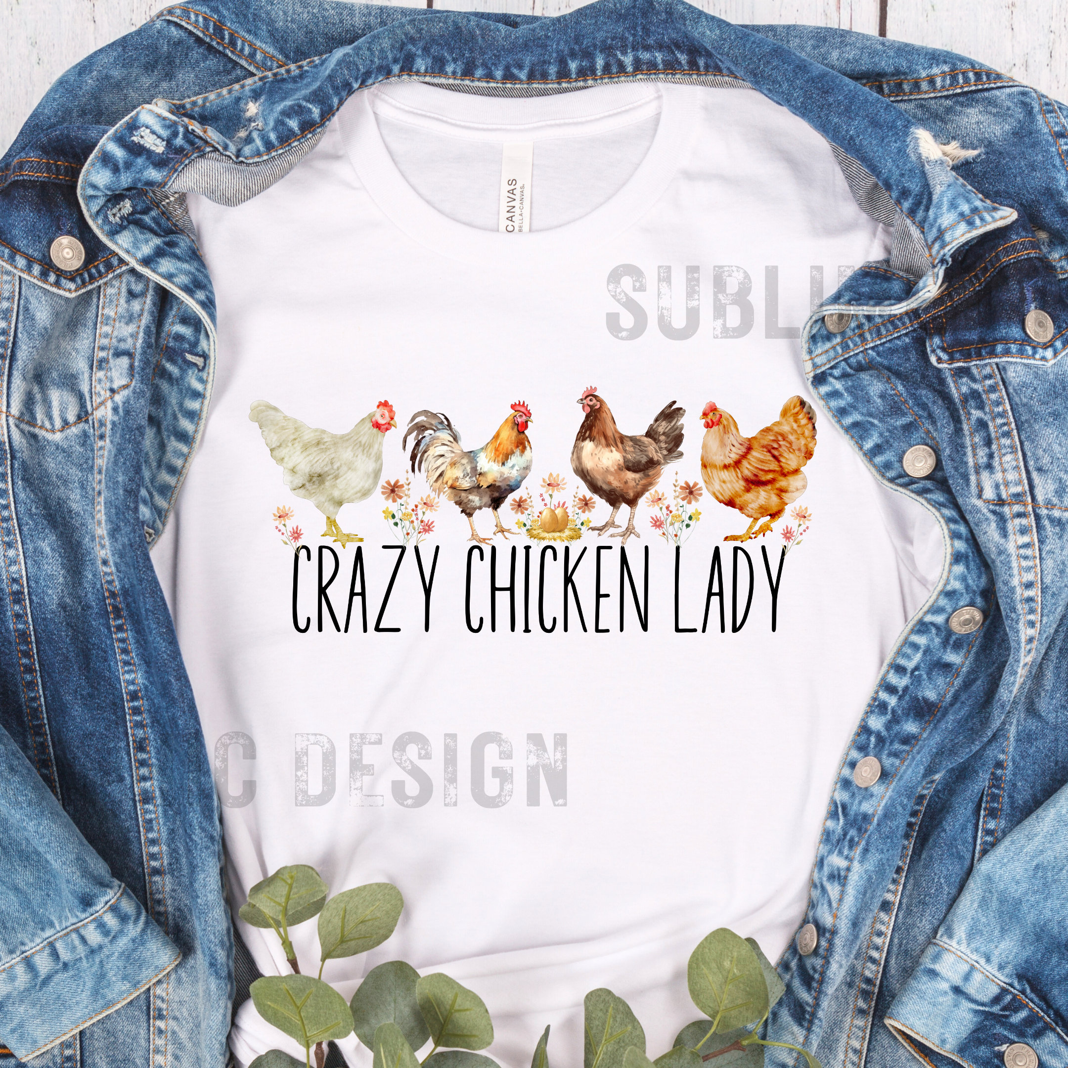 Crazy Chicken Lady Sublimation Design | Chicken Lady PNG | Farm Chicken ...