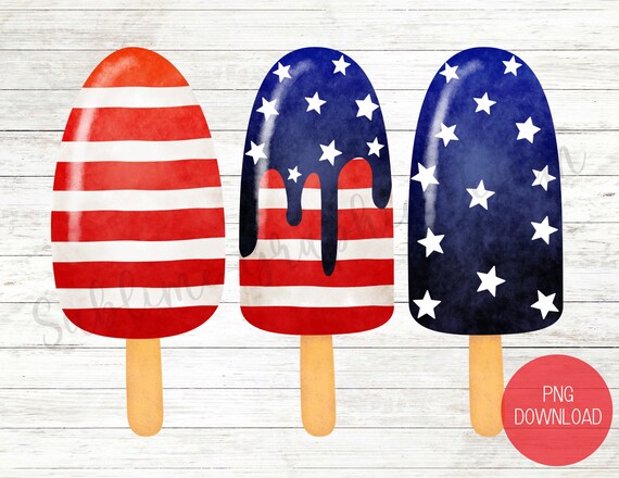 Patriotic Popsicle PNG Independence Day Design 4th of July | Etsy