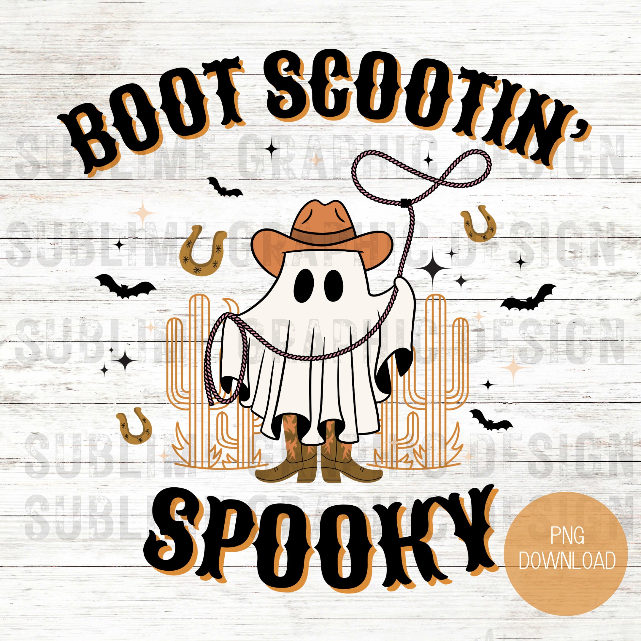 Boot Scootin Spooky PNG | Western Ghost PNG | Cowboy Ghost PNG | Retro ...