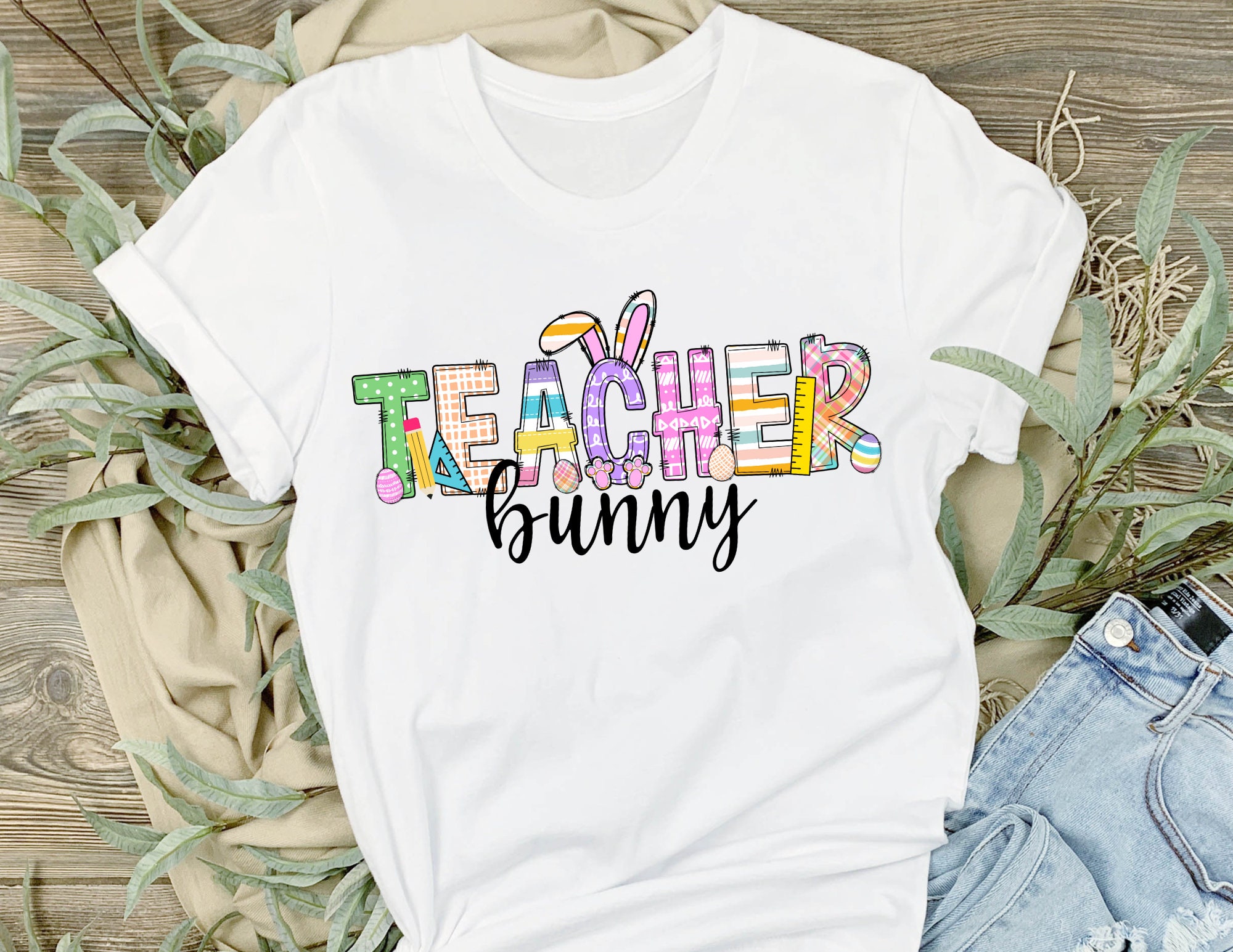 Teacher Easter PNG | Teacher Bunny PNG | Easter Sublimation PNG ...